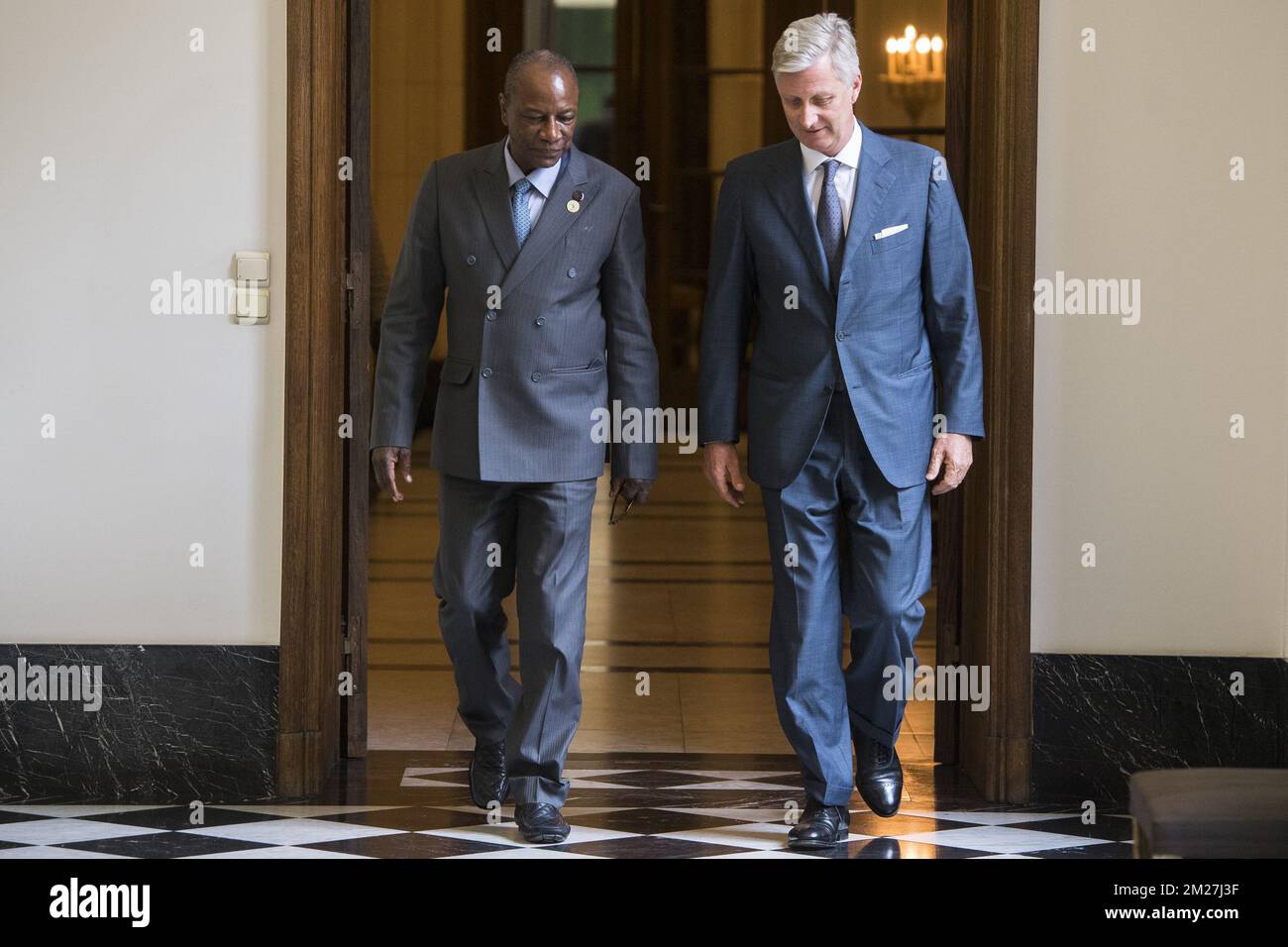 Guinea President Alpha Conde and King Philippe - Filip of Belgium ...
