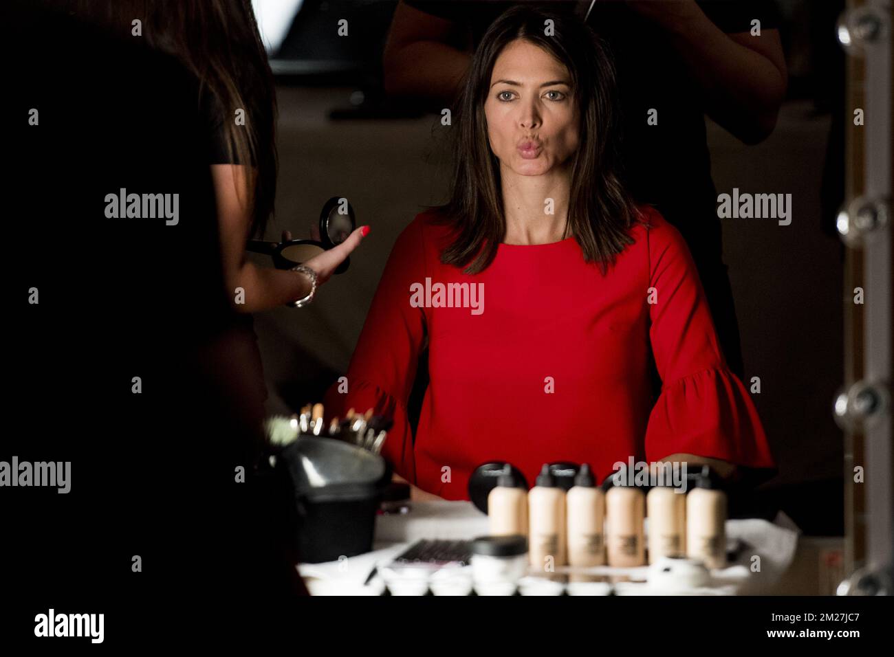 television personality Astrid Coppens pictured during a visit to the ...