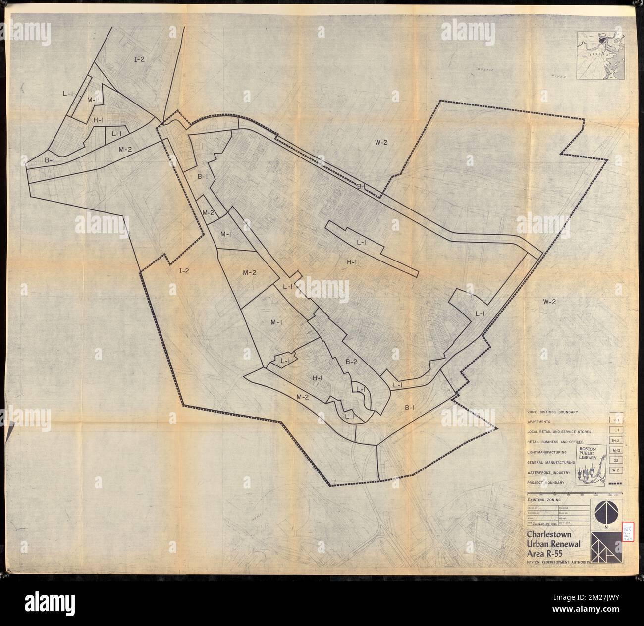 Charlestown urban renewal area r-55 : existing zoning , Charlestown ...