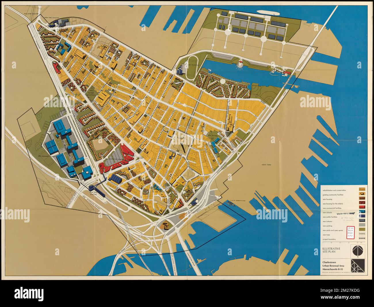 Charlestown urban renewal area Massachusetts R-55 : illustrative site plan , Land use ...