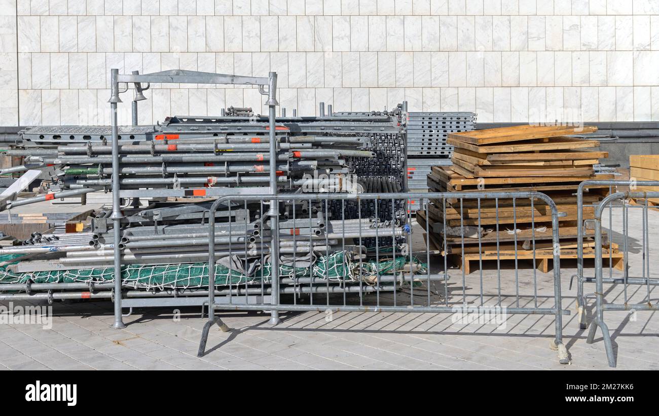 Scaffolding Steel Pipes Storage at Construction Site Stock Photo - Alamy