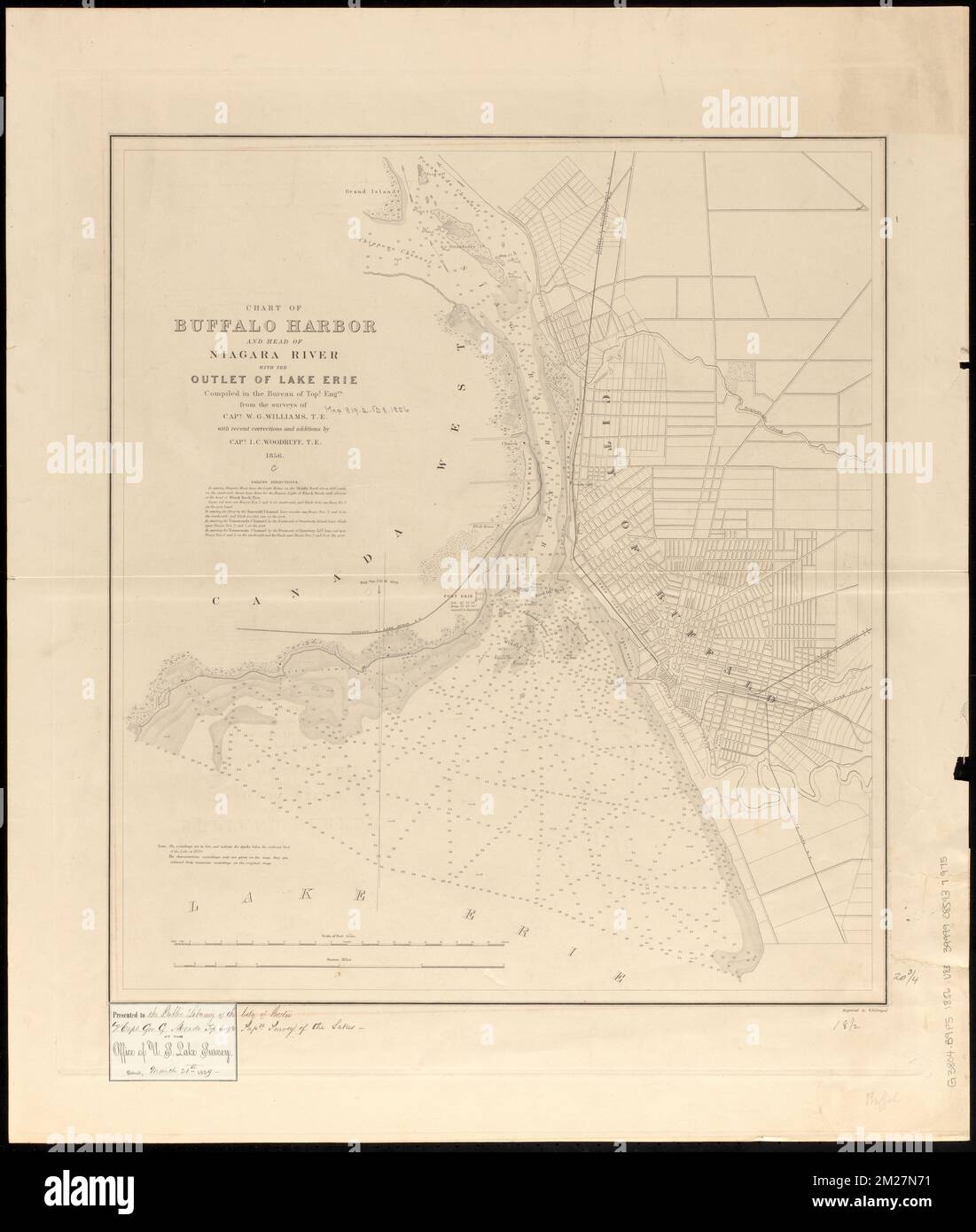 Chart of Buffalo Harbor and head of Niagara River with the outlet of ...