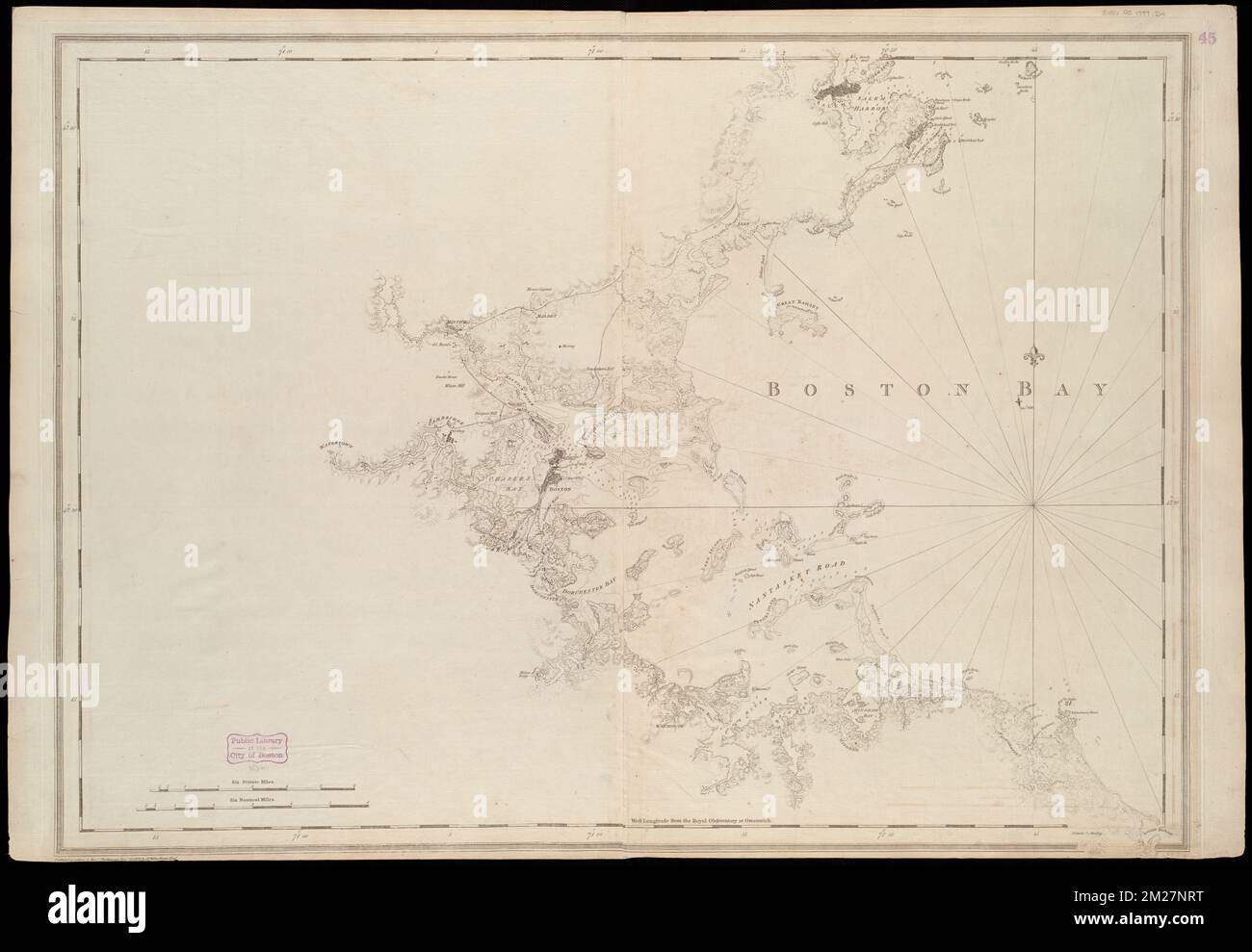 A chart of Boston Bay and vicinity , Nautical charts, Massachusetts ...