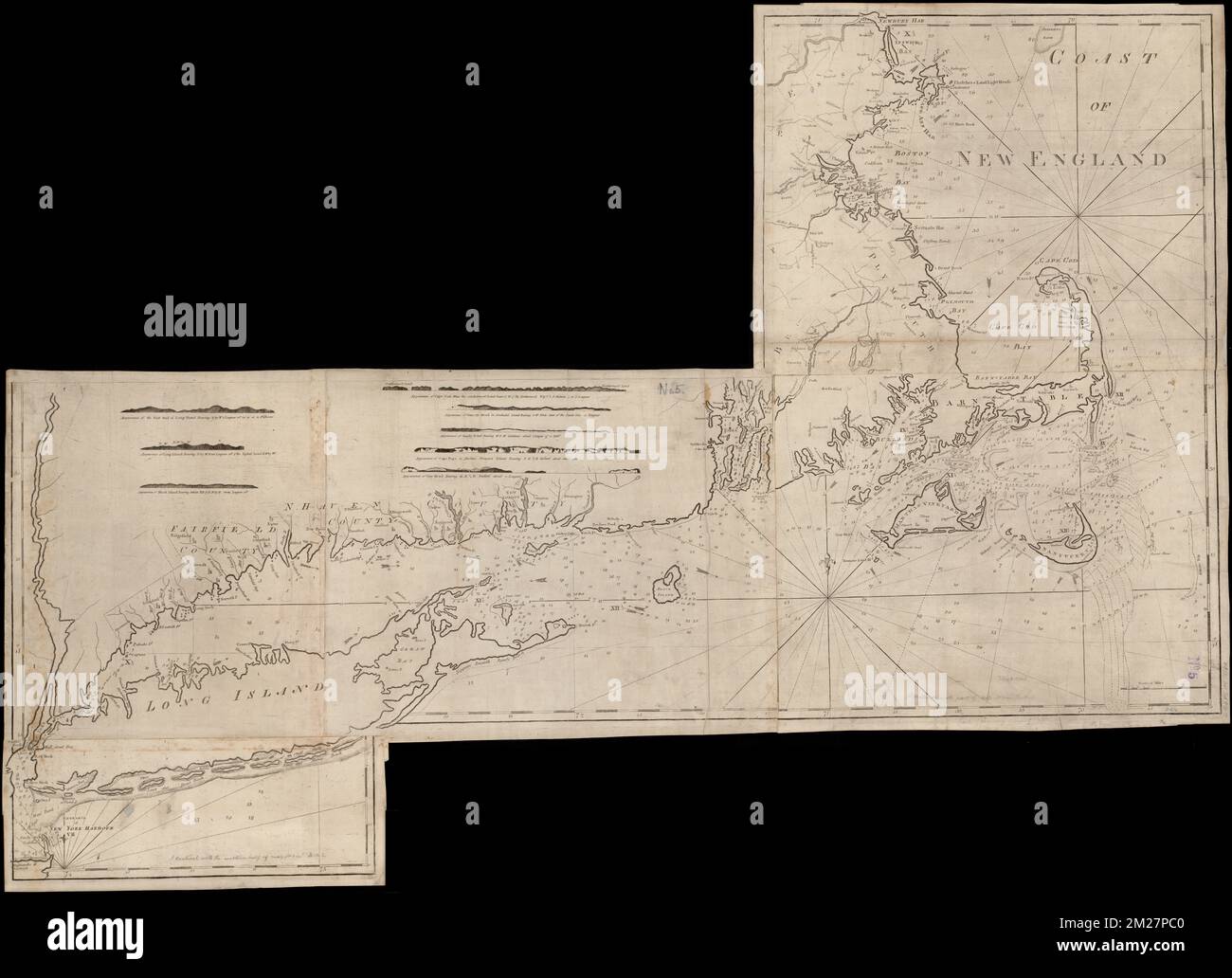 Chart from New York to Timber Island including Nantucket Shoals ...