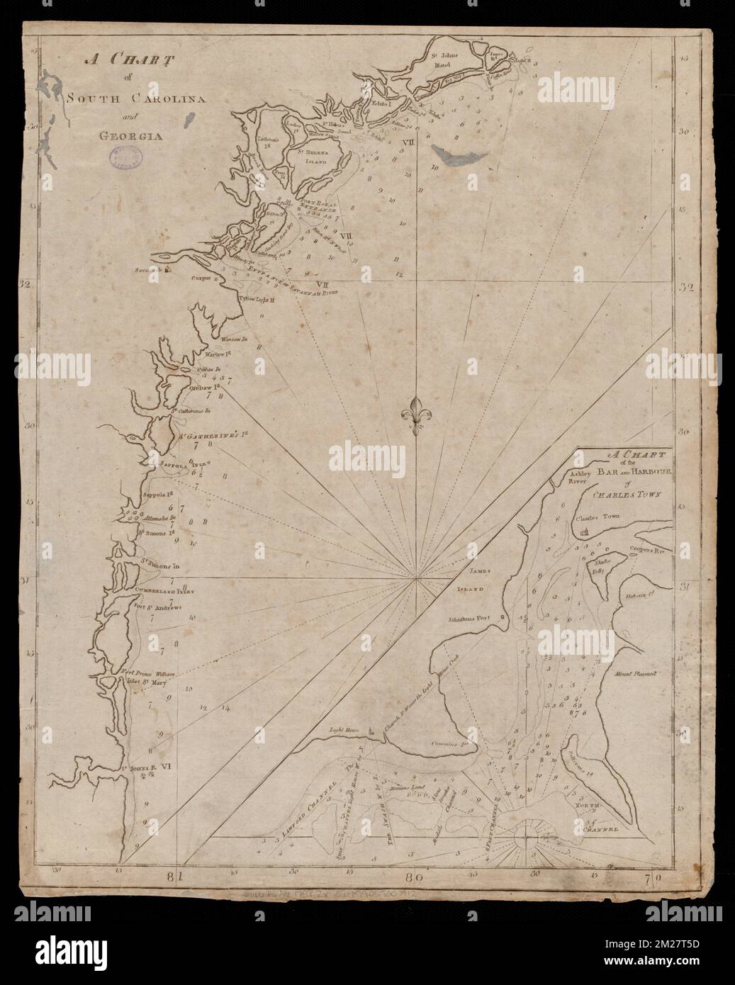 A chart of South Carolina and Georgia , Coasts, Georgia, Maps, Early ...
