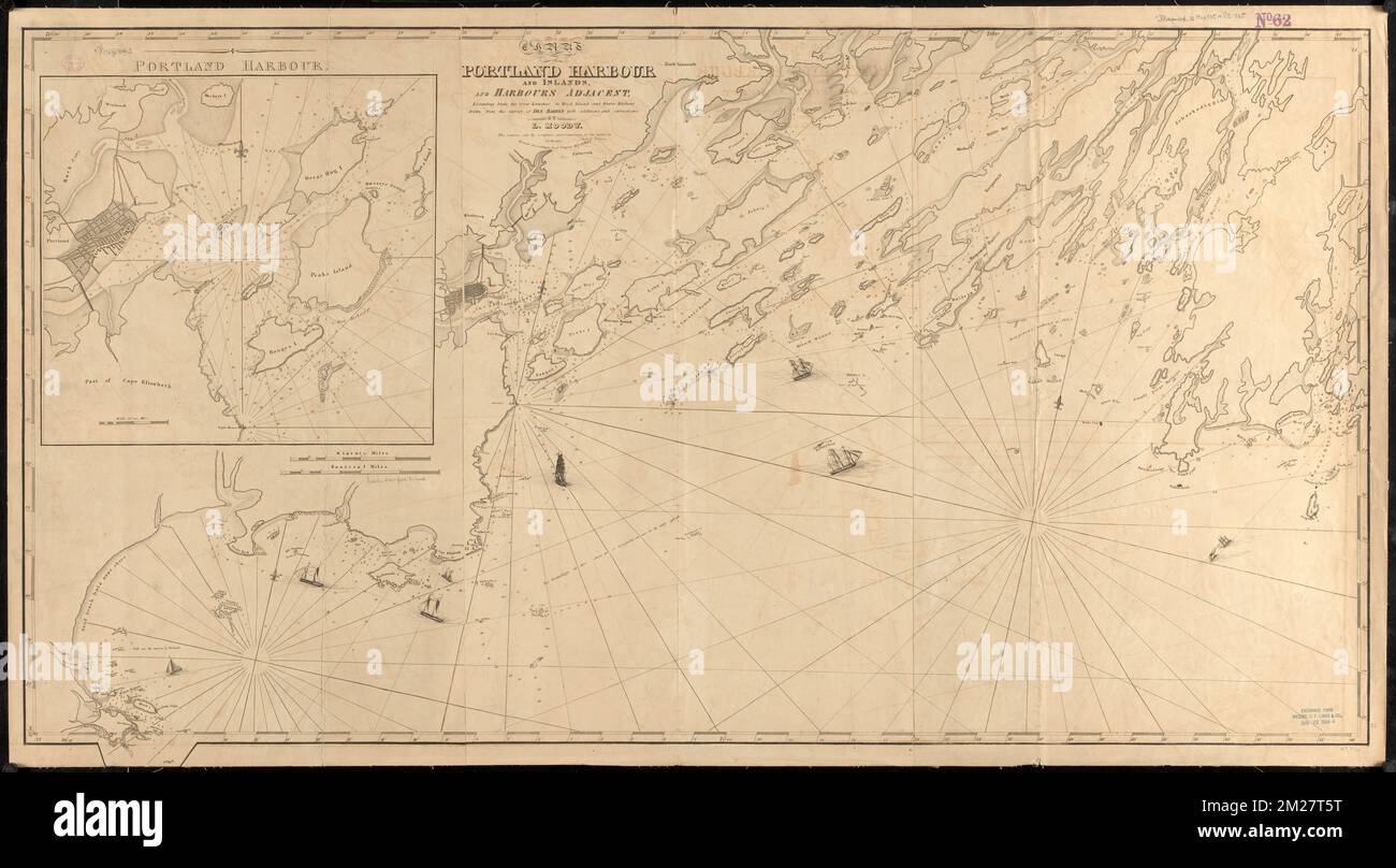 Chart of Portland Harbour and islands, and harbours adjacent, extending ...