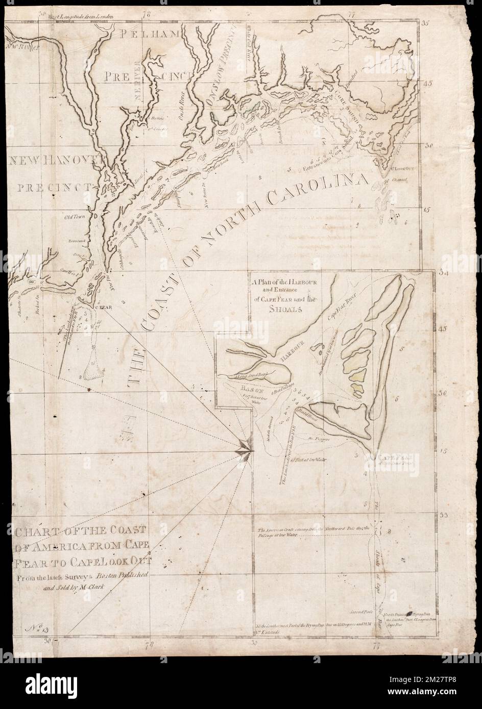 Chart of the coast of America from Cape Fear to Cape Look Out ...