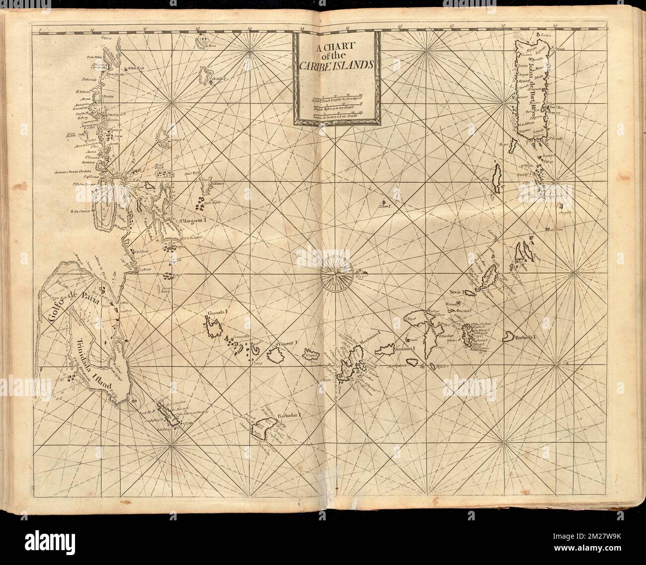 A chart of the Caribe Islands , Nautical charts, Antilles, Lesser ...