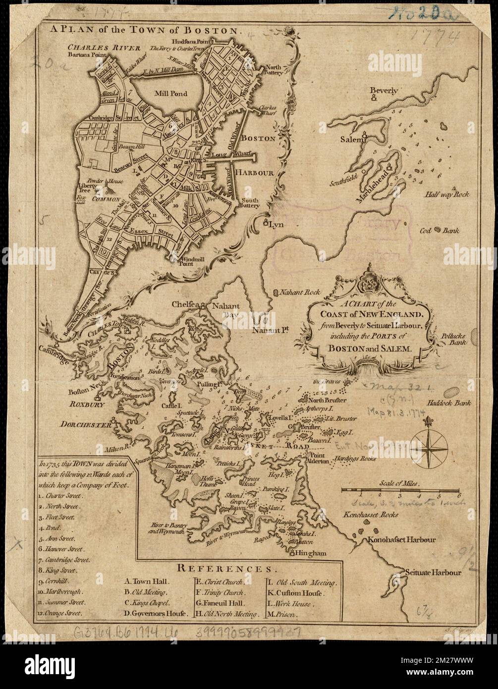 A chart of the coast of New England, from Beverly to Scituate harbour ...