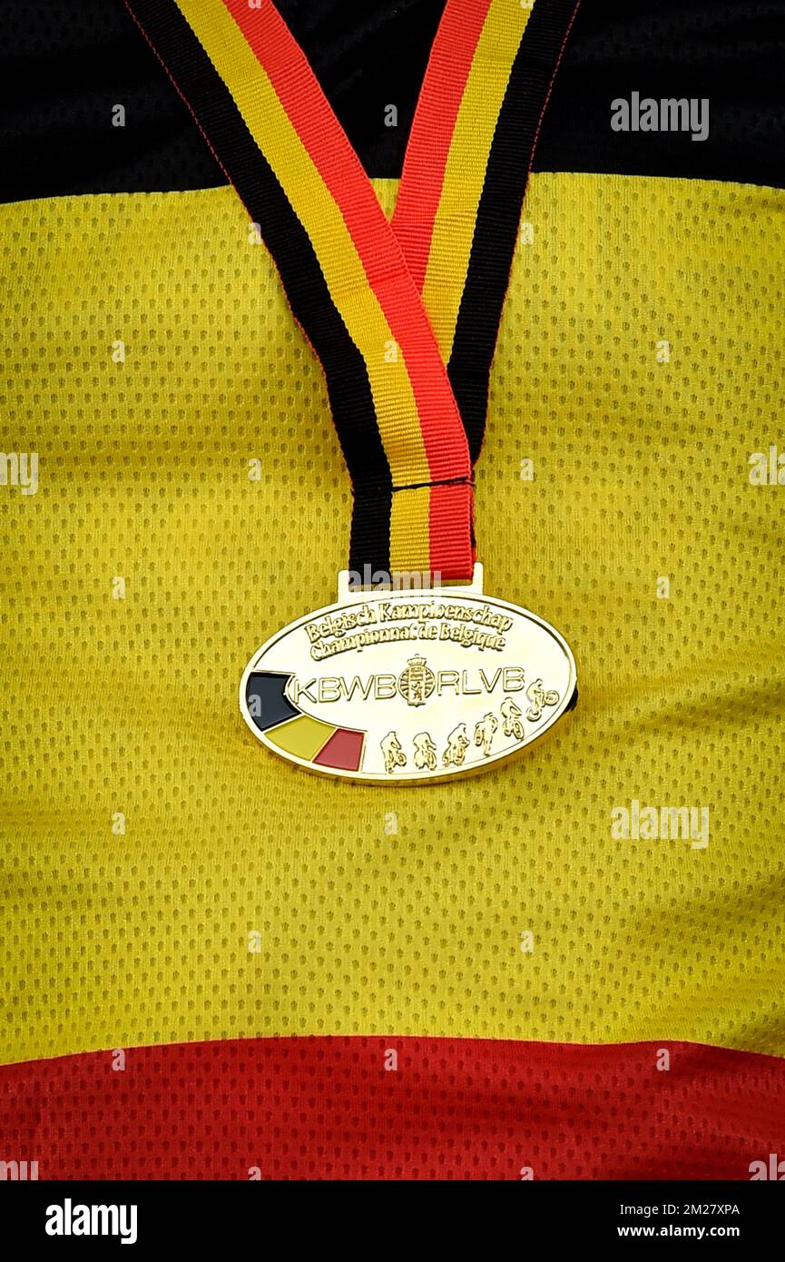 Illustration picture shows the gold medal pictured after the women's ...