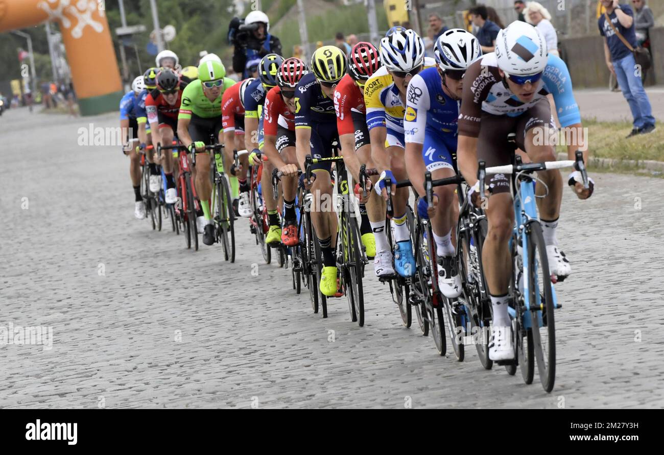The leading group pictured in action during the men's elite race at the ...