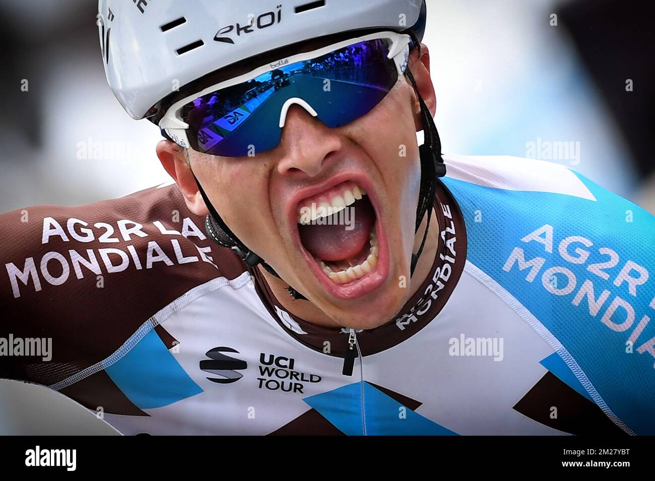 BESTOFBELGA Belgian Oliver Naesen of AG2R La Mondiale celebrates as he ...
