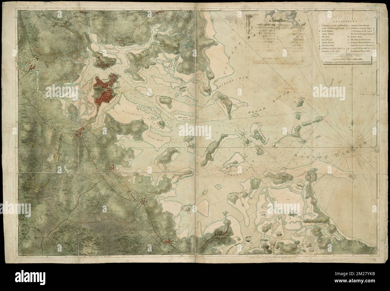 A chart of the harbour of Boston , Nautical charts, Massachusetts ...