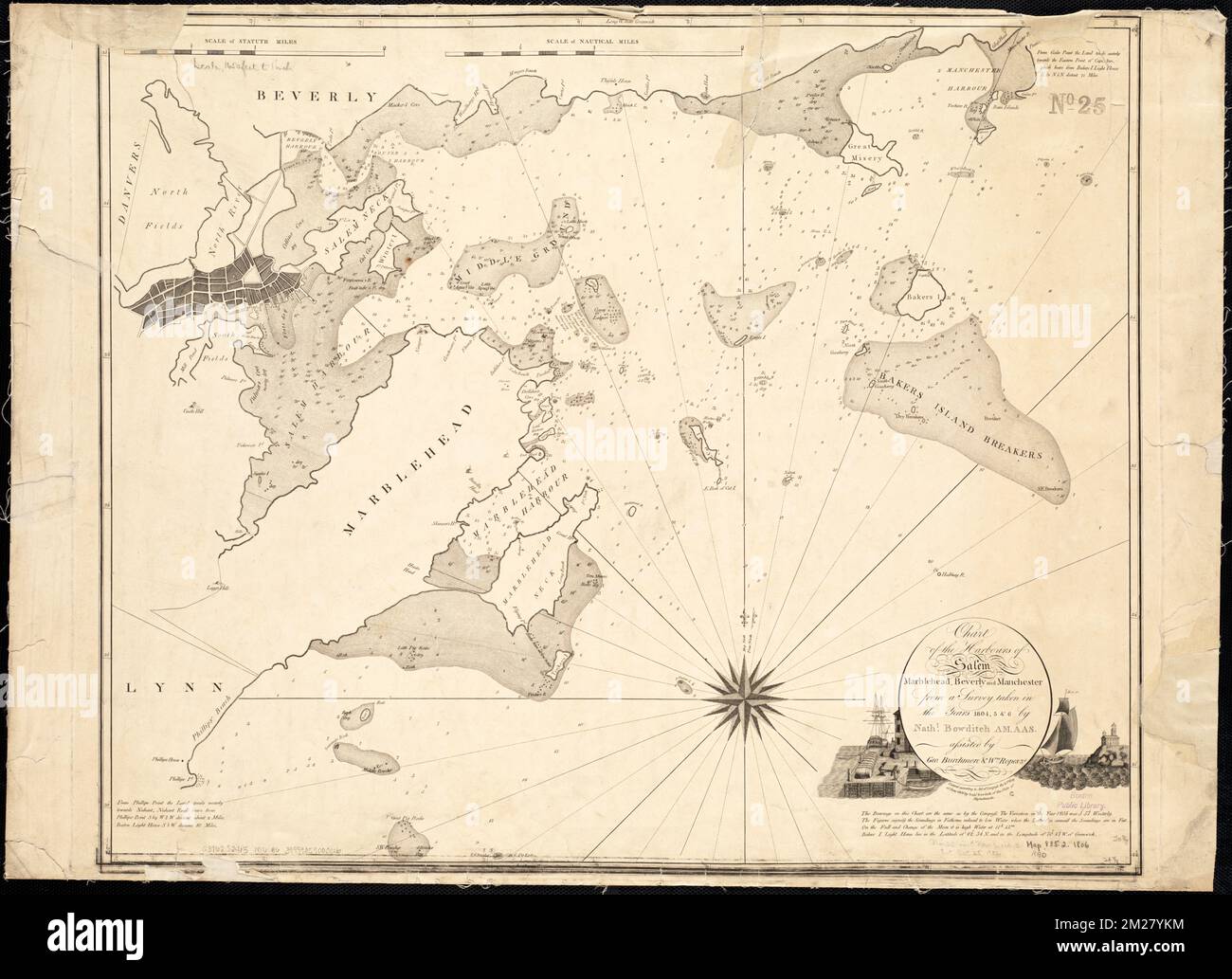 Chart of the harbours of Salem, Marblehead, Beverly, and Manchester ...