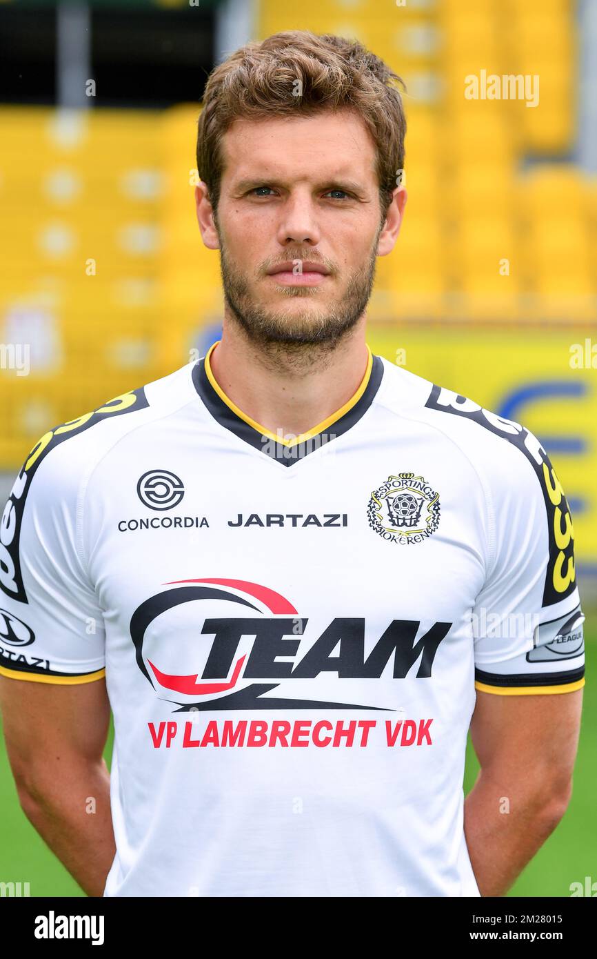 Lokeren's Killian Overmeire poses for photographer at the 2017-2018 ...