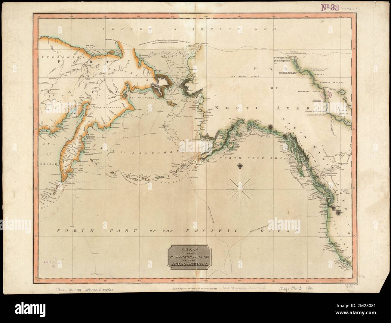 Chart of the Northern Passage between Asia & America , North Pacific ...