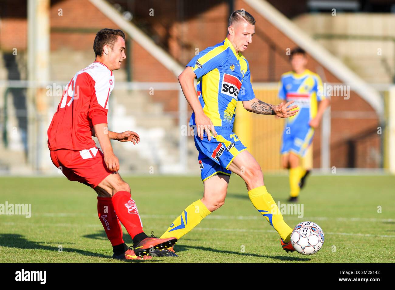 Westerlo's Jordy Peffer pictured in action during a friendly soccer ...