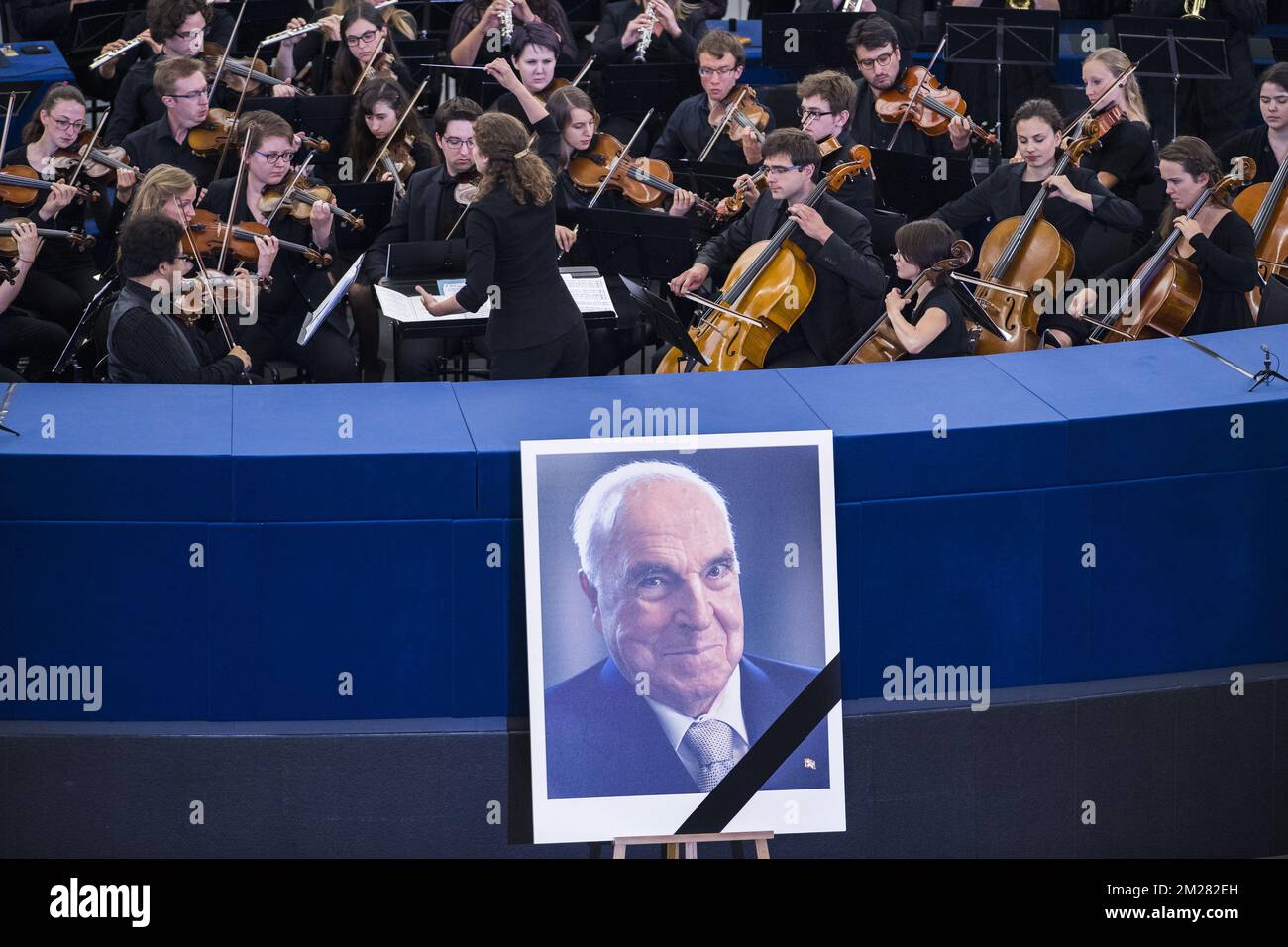Illustration picture shows a ceremony in tribute to former German ...