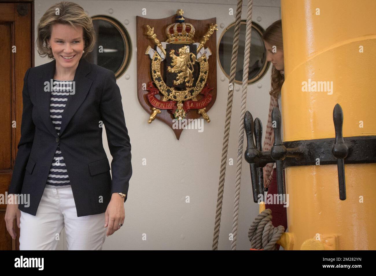 Queen Mathilde of Belgium pictured during a photoshoot of the Belgian ...