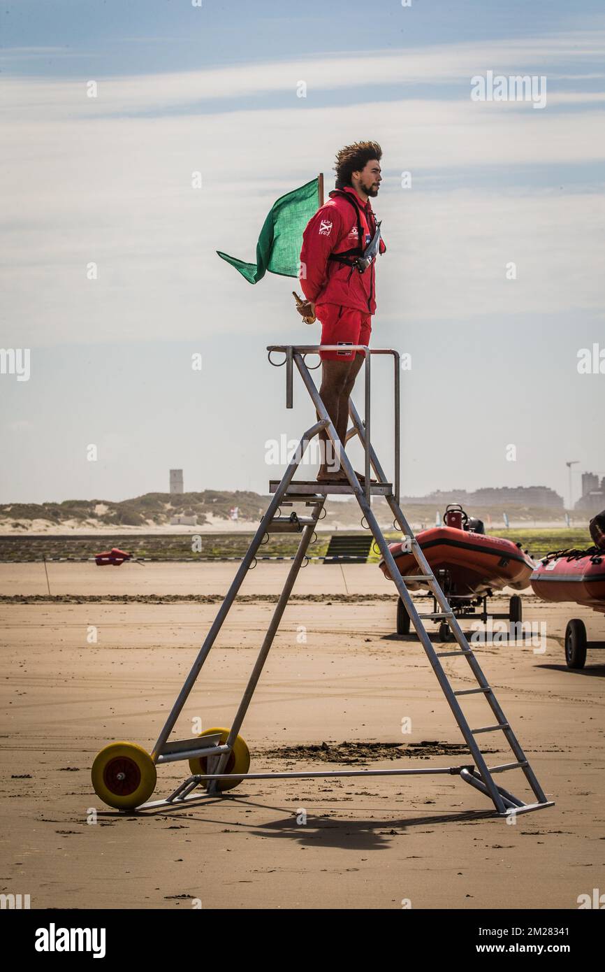 Illustration picture shows lifeguards during a rescue exercice, part of ...