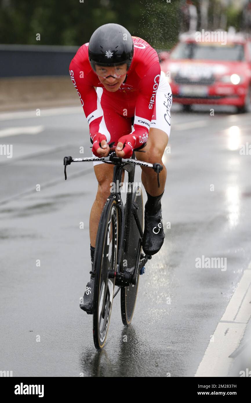 Belgian Dimitri Claeys of Cofidis, Solutions Credits pictured in action ...