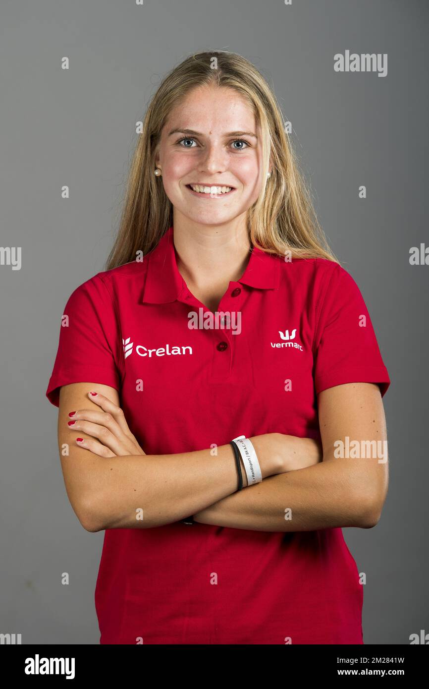 Belgian Laures Bauwens poses for the photographer during a photoshoot ...