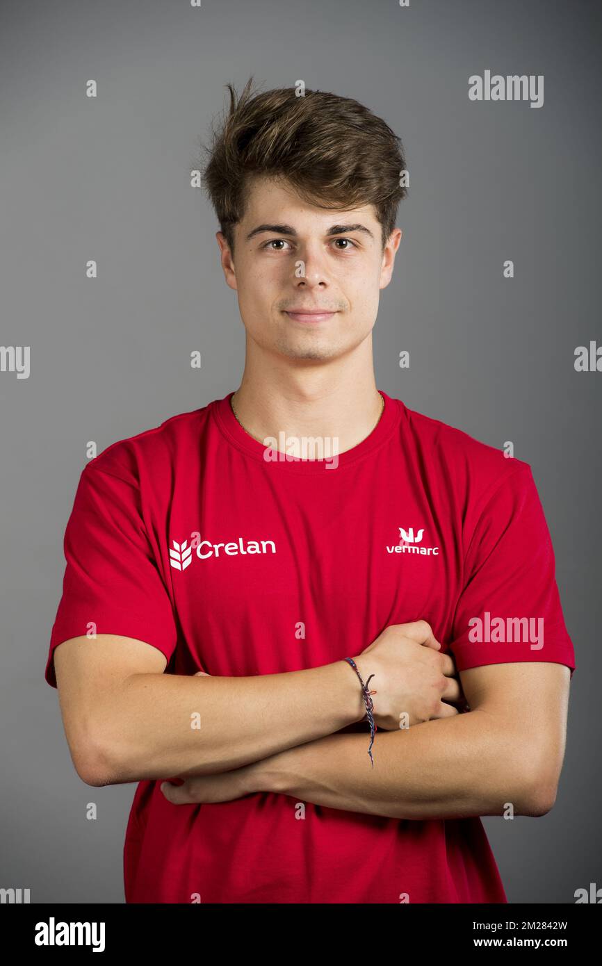 Jordan Paquot poses for the photographer during a photoshoot at the ...