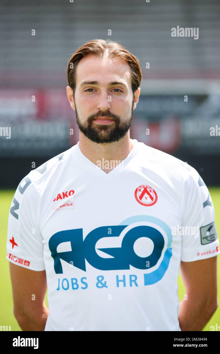 Kortrijk's goalkeeper Sebastien Bruzzese poses for photographer at the ...
