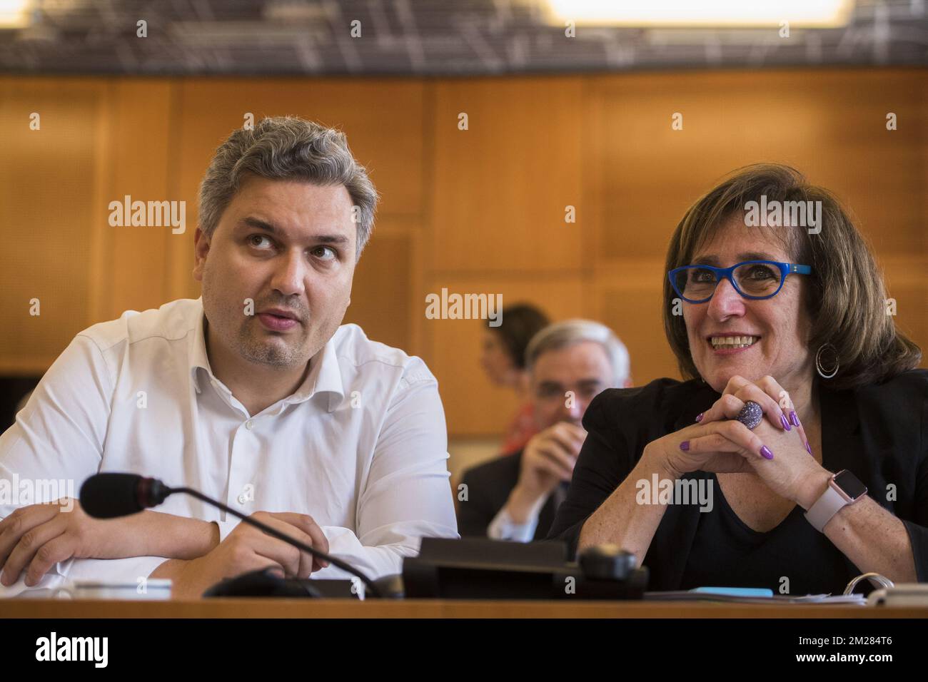 DeFI's head of group, Emmanuel De Block and MR's Viviane Teitelbaum ...