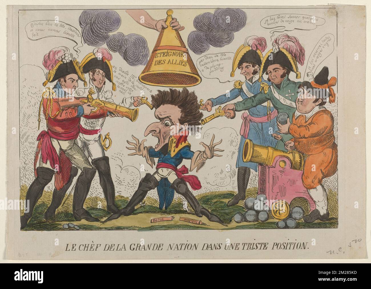 Le chèf de la grande nation dans une triste position , Generals, Rulers ...