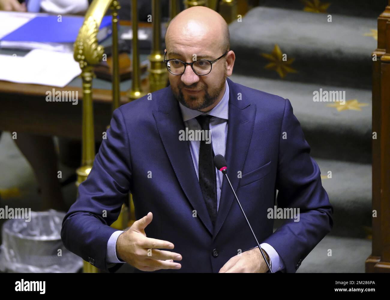 Belgian Prime Minister Charles Michel pictured during a plenary session ...
