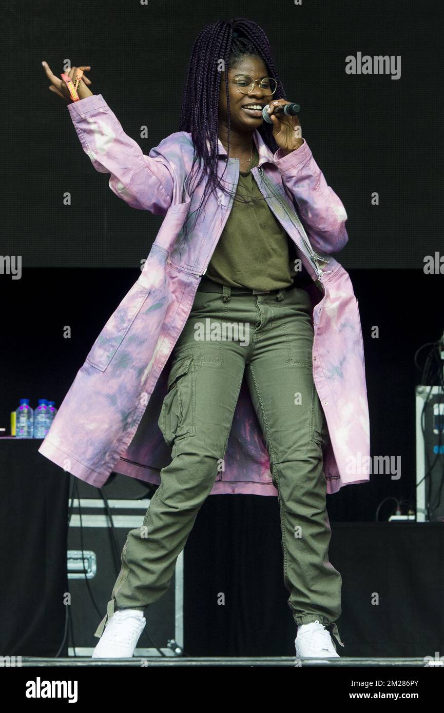 Belgian singer Coely Mbueno pictured during the first day of the 'Les ...