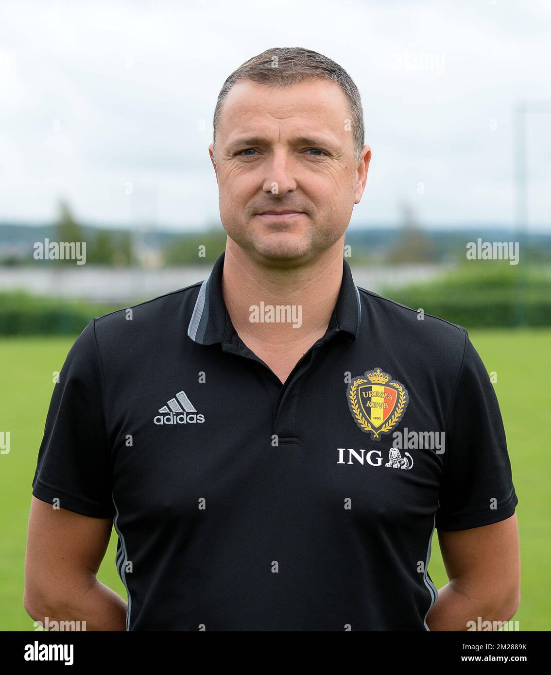 Belgium's head coach Ives Serneels poses for the photographer during the team photoshoot of the ...