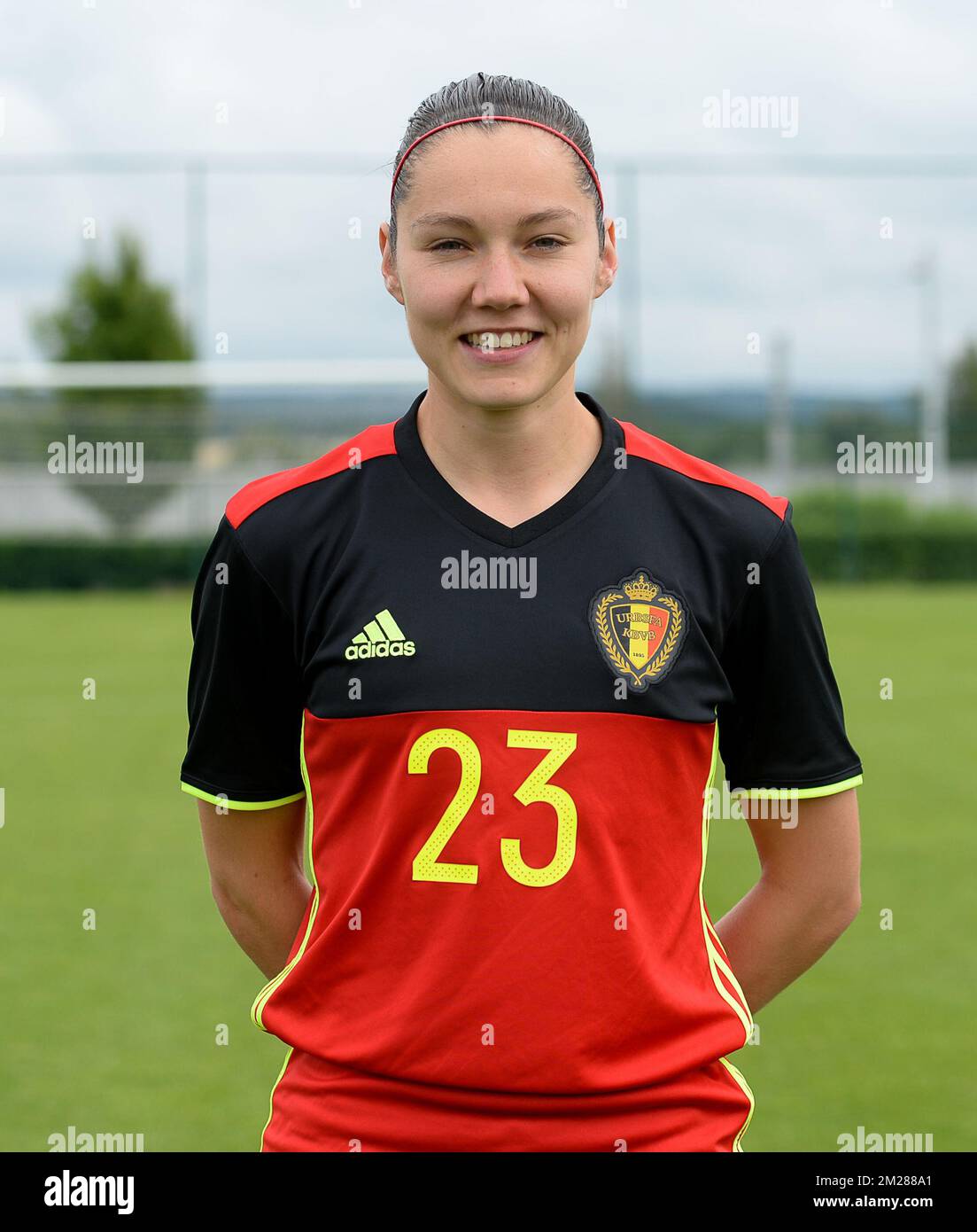 Belgium's Elien Van Wynendaele poses for the photographer during the ...