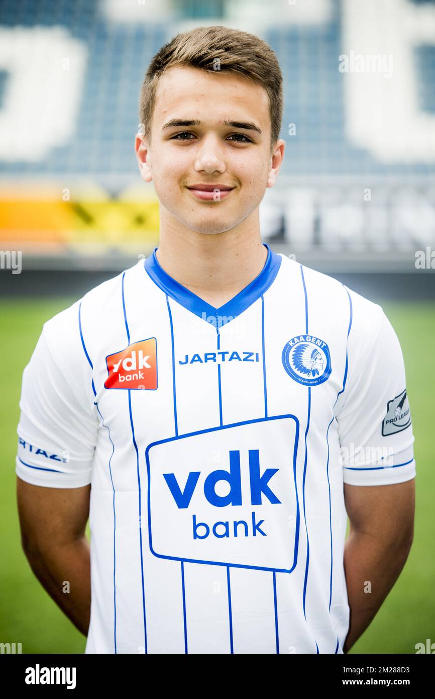 Nicolas Raskin poses for photographer at the 2017-2018 season photo ...