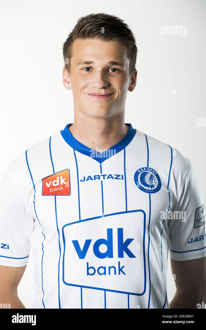 Gent's Lucas Schoofs poses for photographer at the 2017-2018 season ...