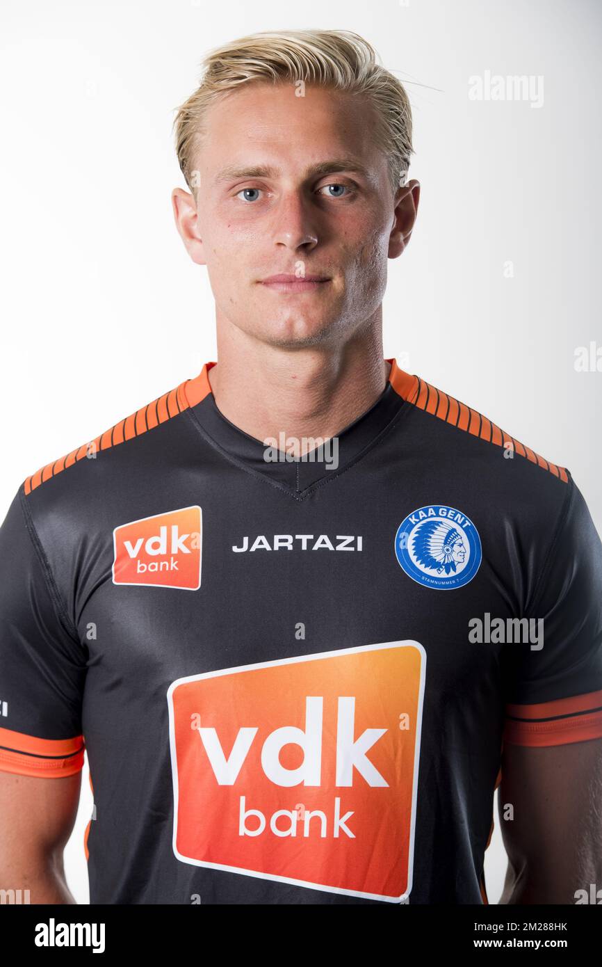 Gent's goalkeeper Jacob Rinne poses for photographer at the 2017-2018 ...