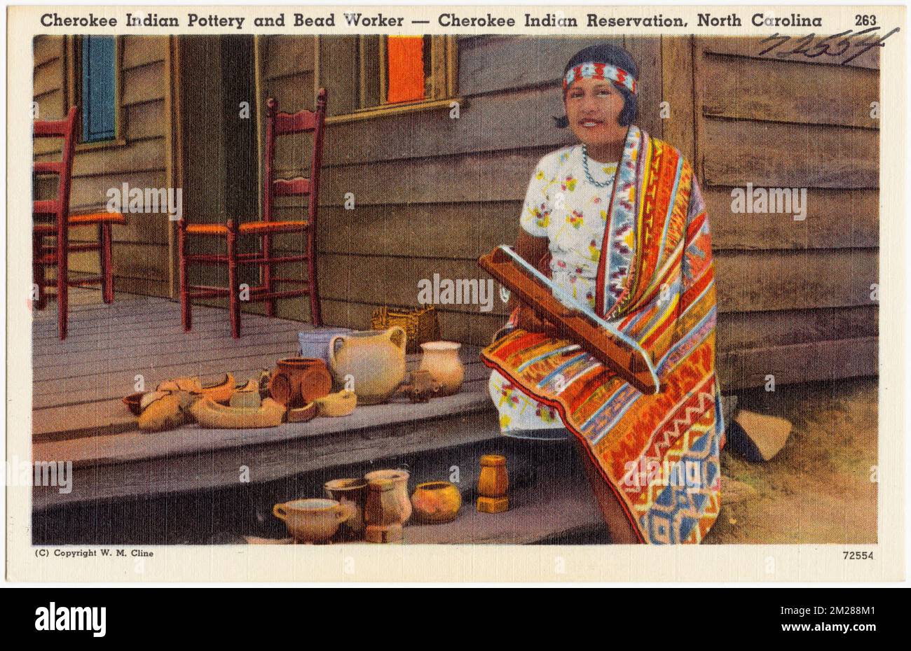 Cherokee Indian pottery and bread worker -- Cherokee Indian Reservation ...