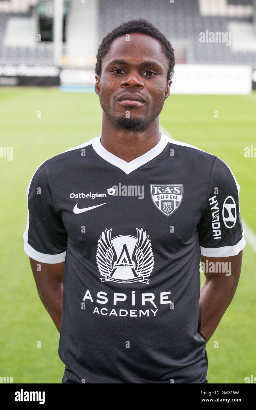 Eupen's Odeni George poses for photographer at the 2017-2018 season ...
