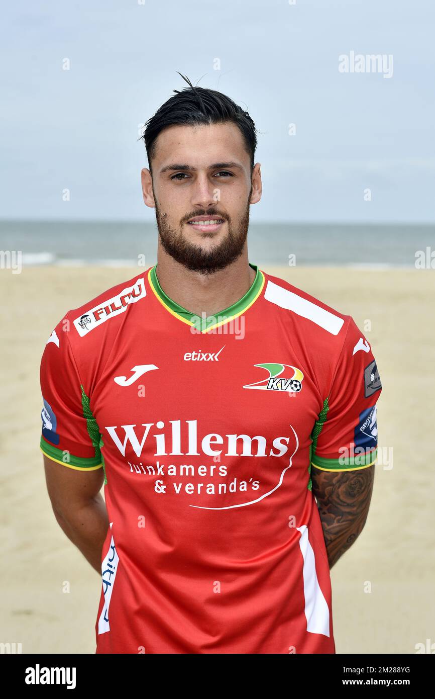 Oostende's Mathias Bossaerts poses for photographer at the 2017-2018 ...