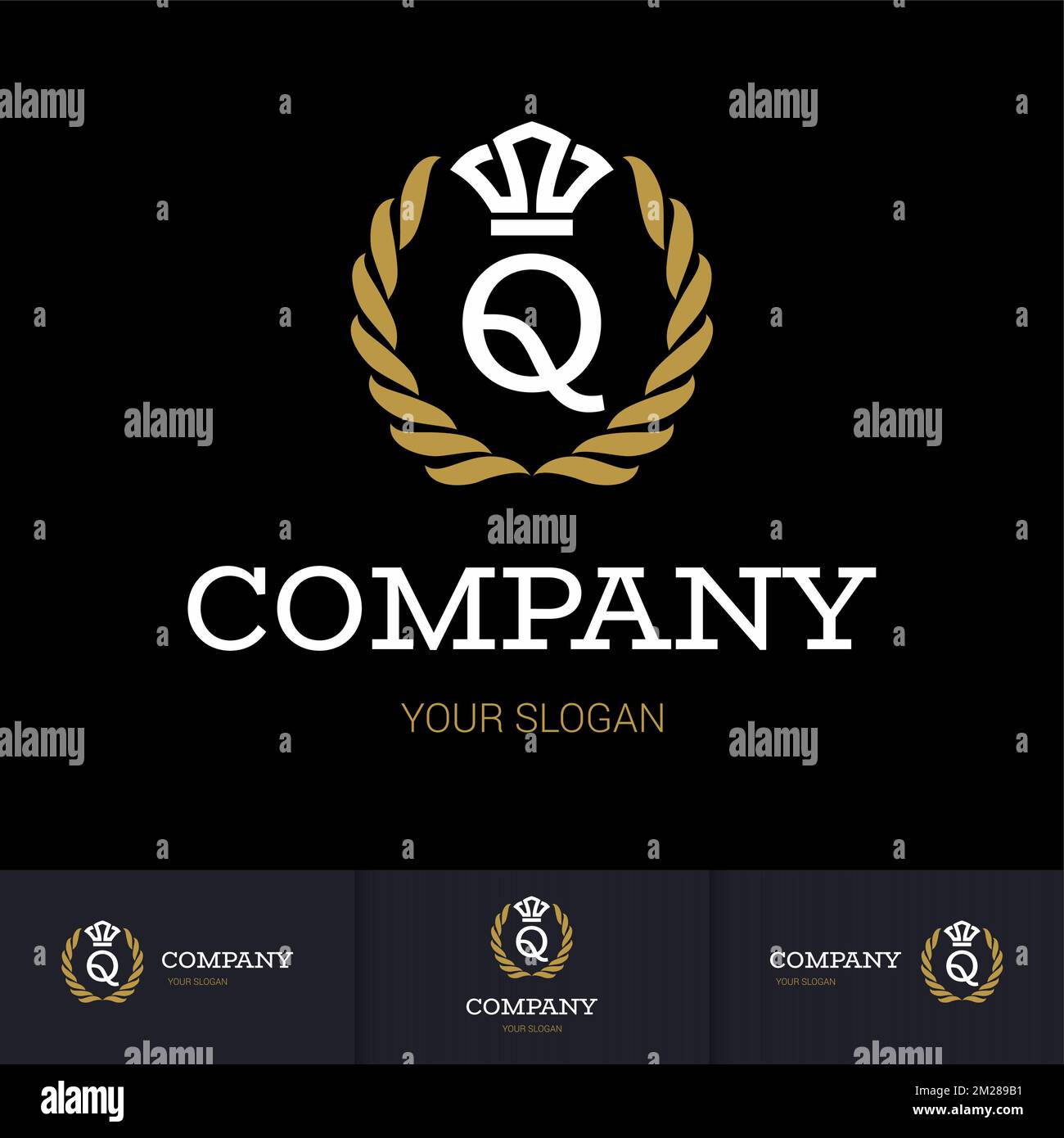 Illustration of Luxury Vintage Crest Logo with letter Q in the Middle ...