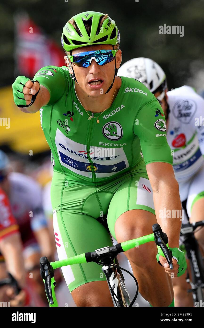German Marcel Kittel of Quick-Step Floors celebrates as he crosses the ...