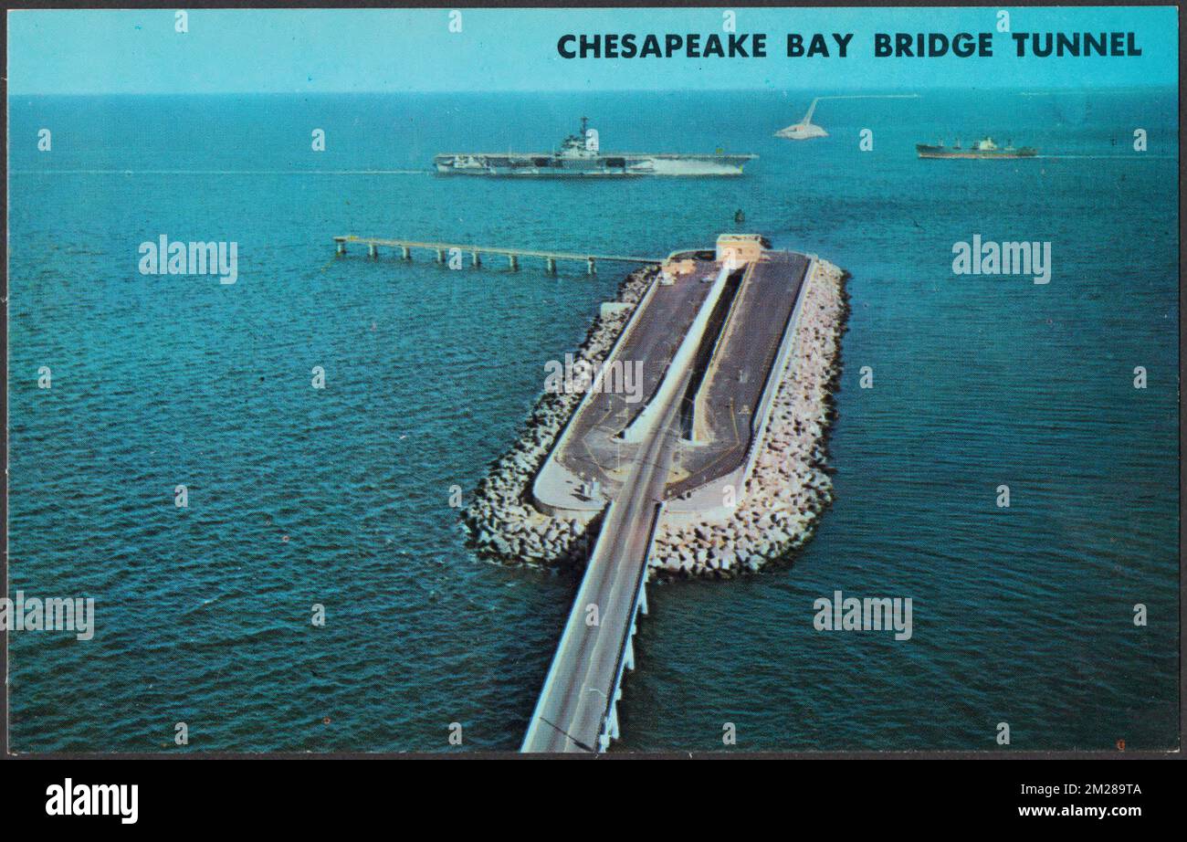 Chesapeake Bay Bridge Tunnel , Bridges, Tichnor Brothers Collection ...