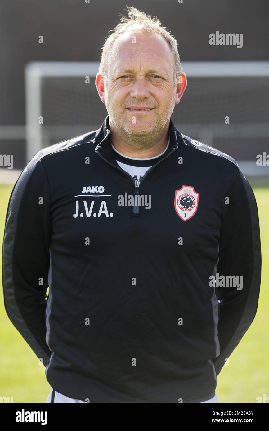Antwerp's keeper coach Jerry Vanacker poses for the photographer at the ...