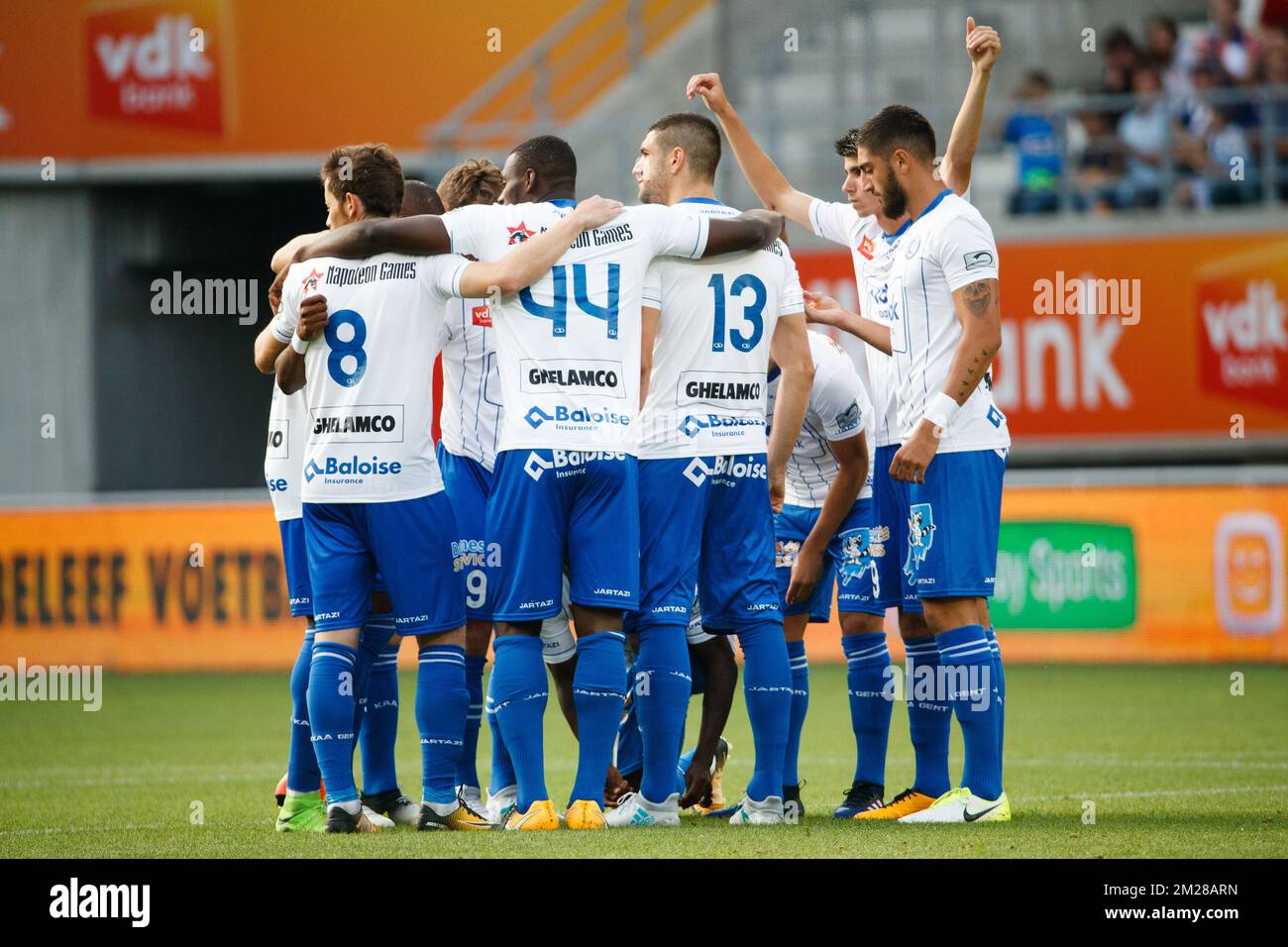 Gent's players pictured ahead of a friendly soccer match between ...