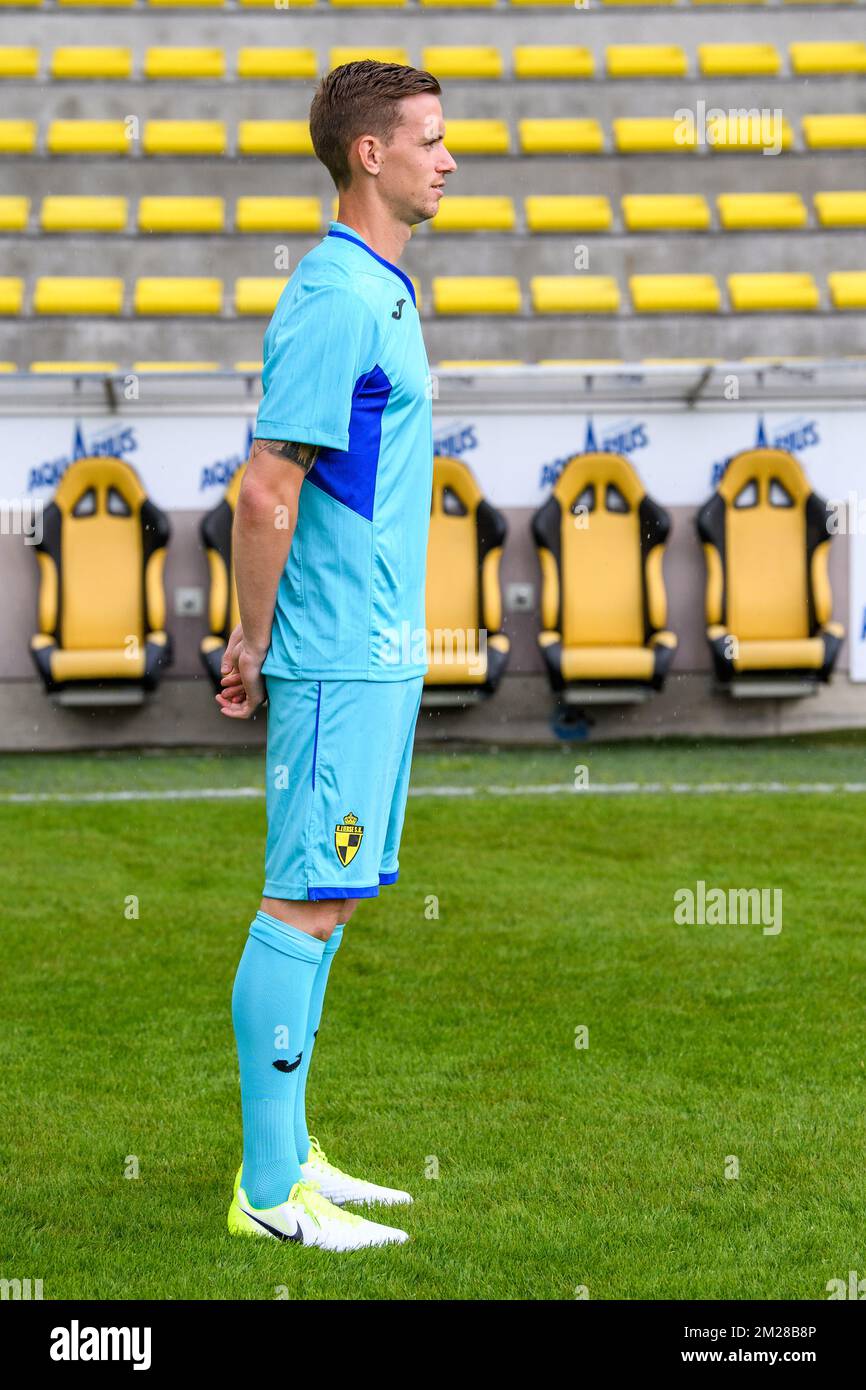 Lierse's goalkeeper Nathan Goris poses for the photographer during the ...