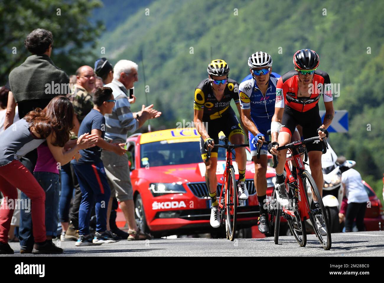 French Sylvain Chavanel of Direct Energie, Belgian Philippe Gilbert of ...