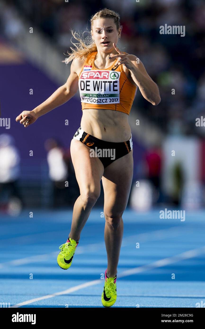 Dutch Laura De Witte pictured in action during the women's 400m race on ...