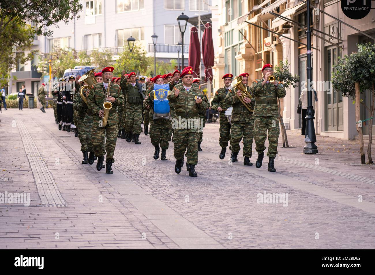 Military Parade in Chania in Souda Bay, Greece on the Island of Crete ...
