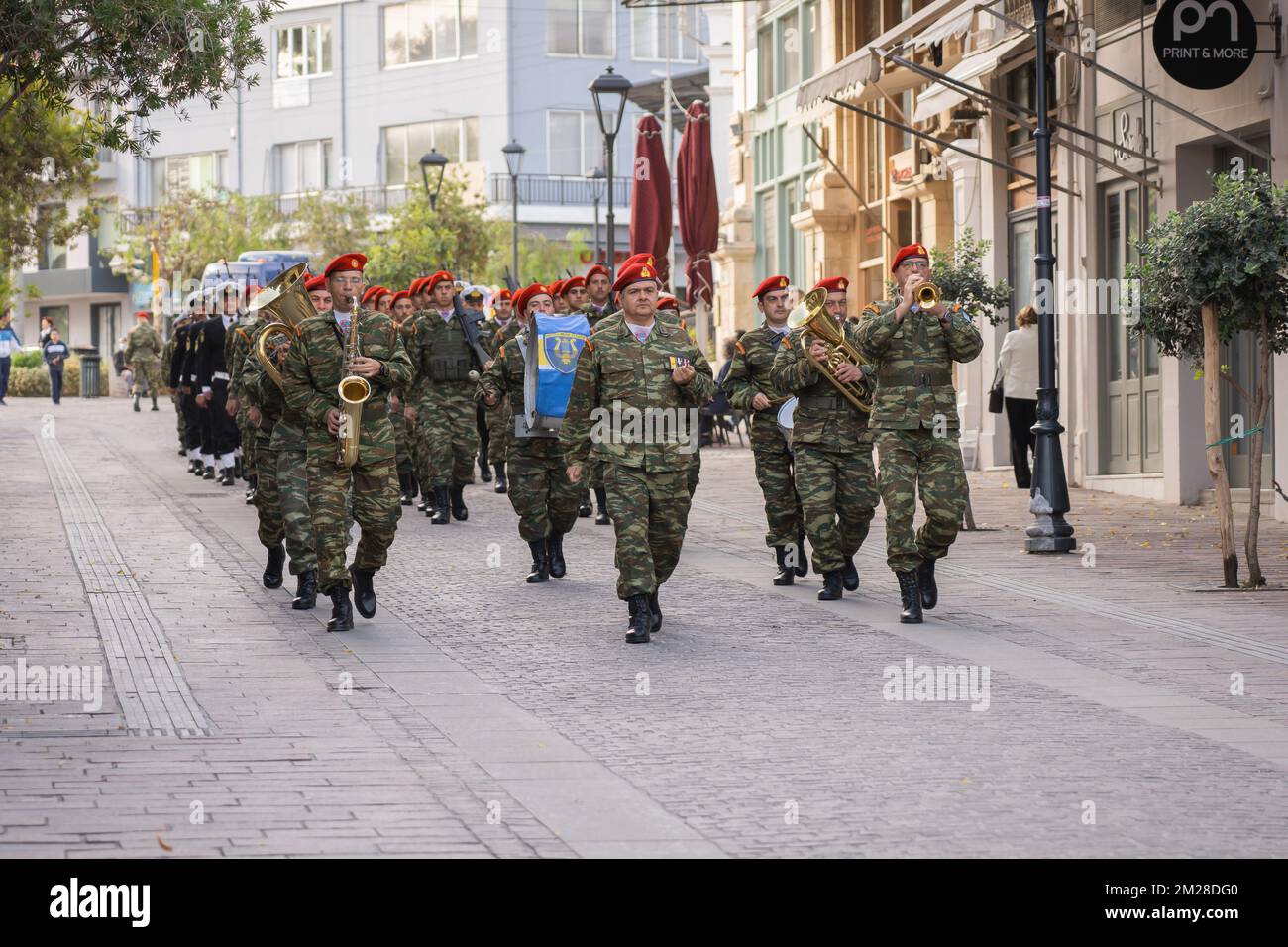 Military Parade in Chania in Souda Bay, Greece on the Island of Crete ...
